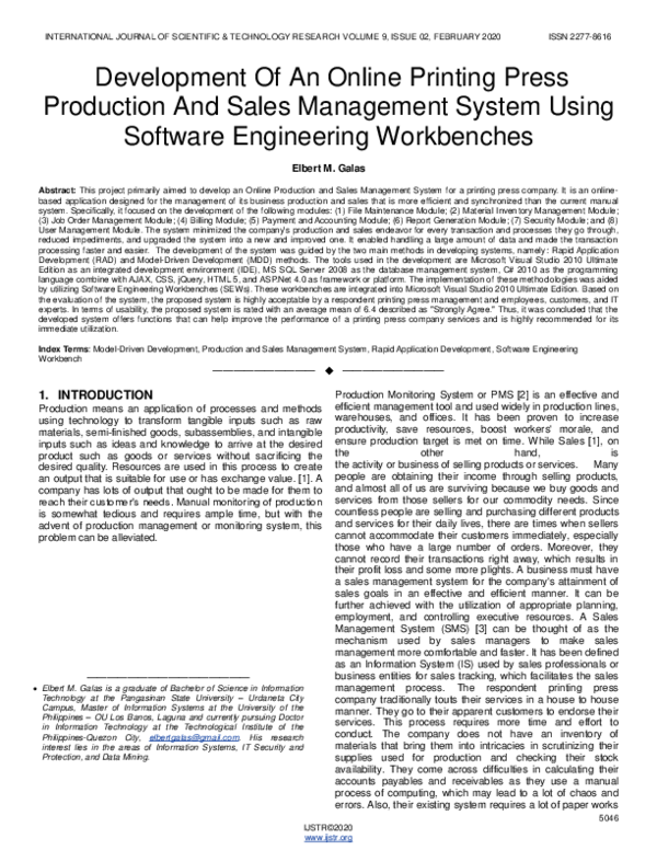 (PDF) Development Of An Online Printing Press Production And Sales ...