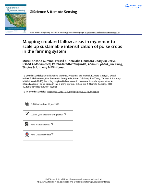 (PDF) Mapping cropland fallow areas in myanmar to scale up sustainable ...