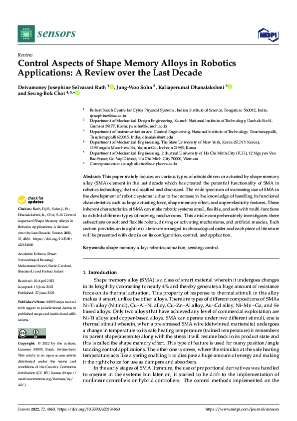 (PDF) Control Aspects of Shape Memory Alloys in Robotics Applications ...