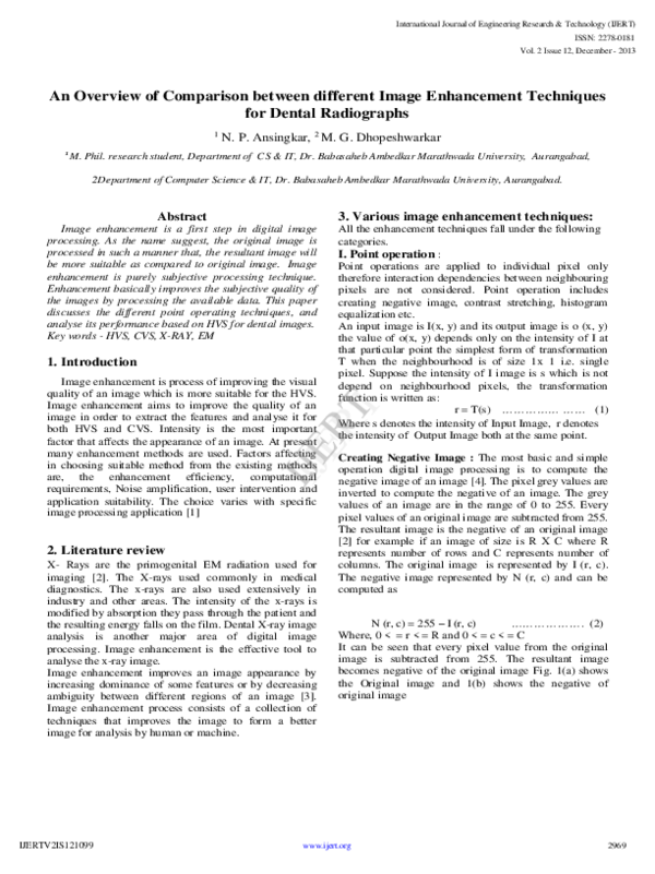 (PDF) An Overview of Comparison between different Image Enhancement ...