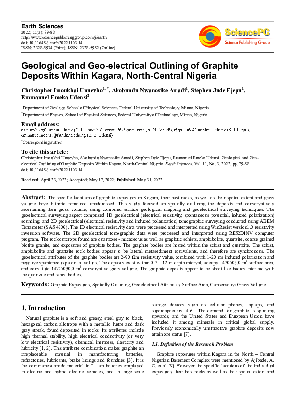 (PDF) Geological and Geo-electrical Outlining of Graphite Deposits ...