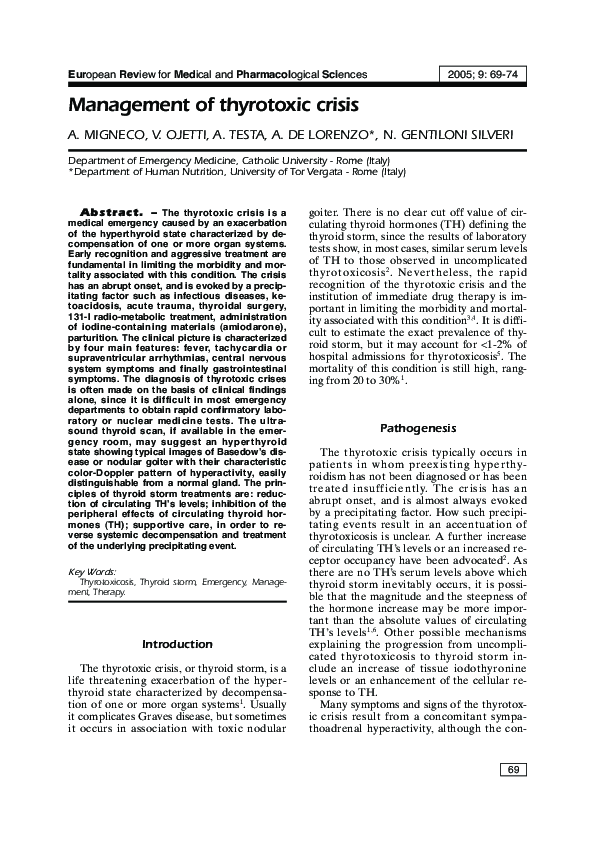(PDF) Management of thyrotoxic crisis | Americo Testa - Academia.edu