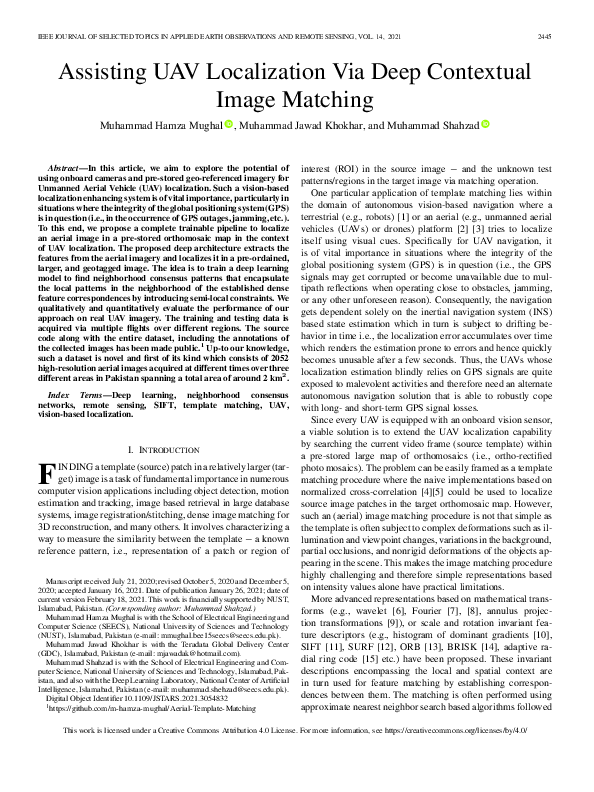 (PDF) Assisting UAV Localization Via Deep Contextual Image Matching