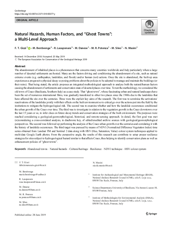 (PDF) Natural Hazards, Human Factors, and “Ghost Towns”: a Multi-Level ...