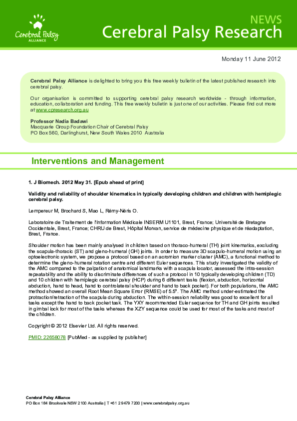 (PDF) Neuroradiology Can Predict the Development of Hand Function in ...