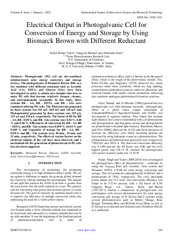 (PDF) Electrical Output in Photogalvanic Cell for Conversion of Energy ...