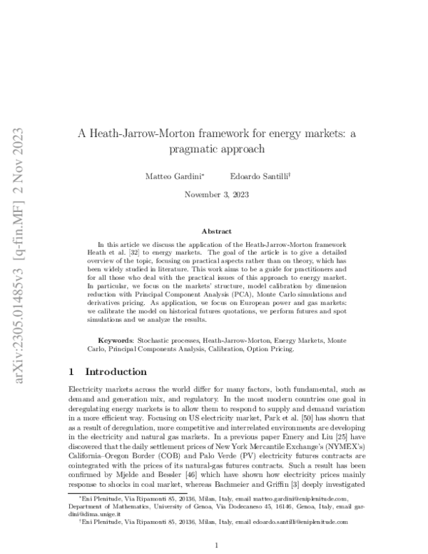 (PDF) A Heath-Jarrow-Morton framework for energy markets: a pragmatic approach