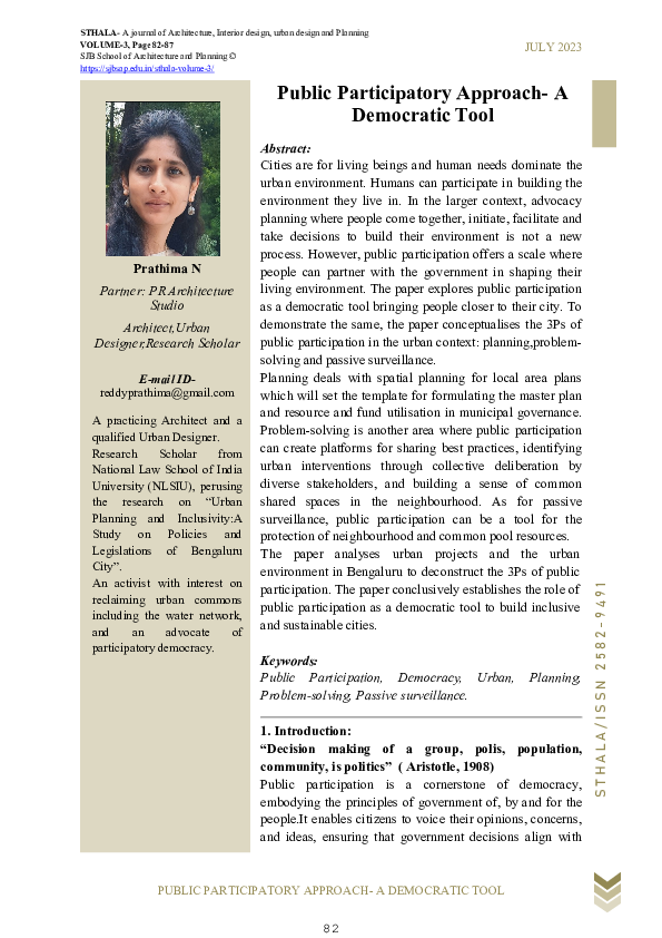 (PDF) Public Participatory Approach-A Democratic Tool
