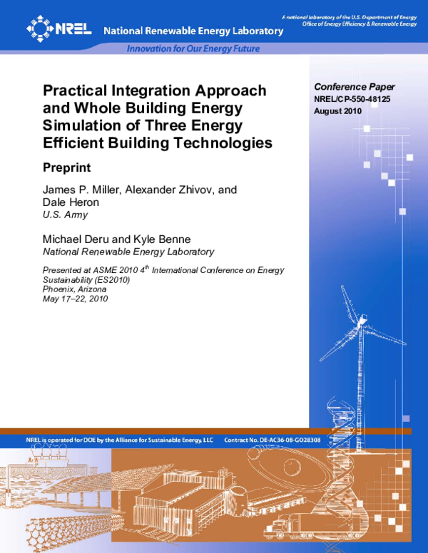 (PDF) A Practical Integration Approach and Whole Building Energy Simulation of Three Energy ...