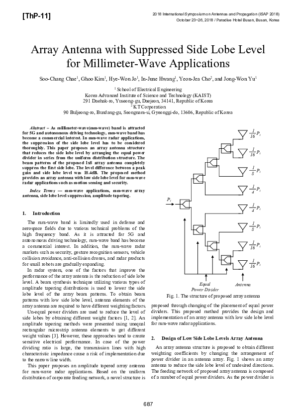 (PDF) Array Antenna with Suppressed Side Lobe Level for Millimeter-Wave ...