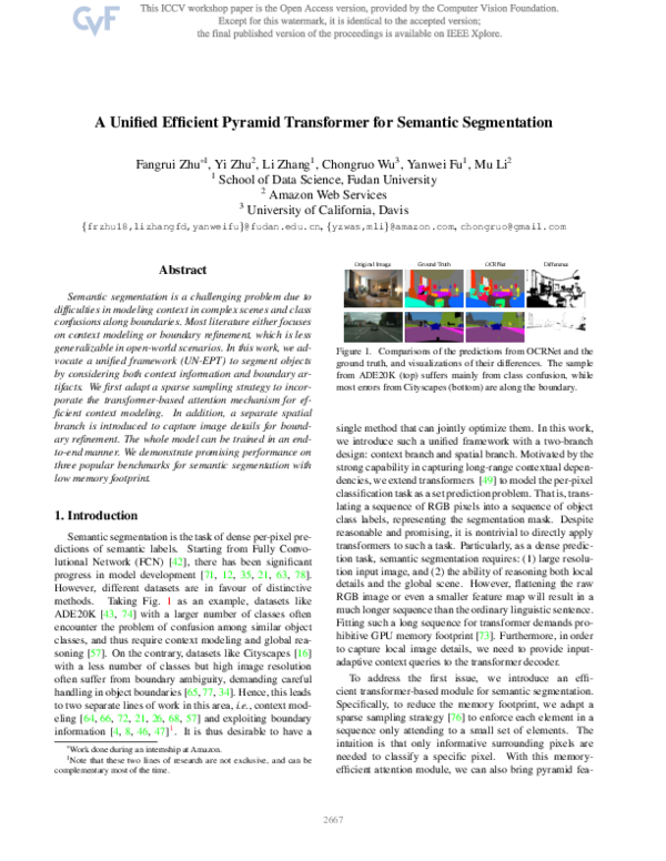 (PDF) A Unified Efficient Pyramid Transformer for Semantic Segmentation