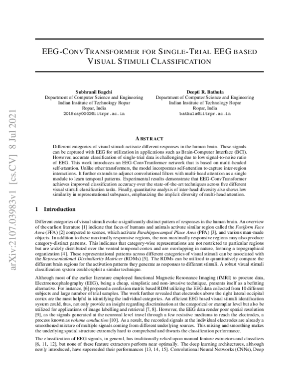 (PDF) EEG-ConvTransformer for Single-Trial EEG based Visual Stimuli Classification | Deepti R ...