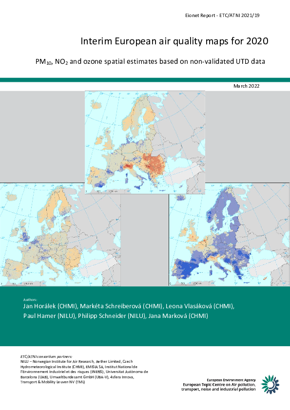 (PDF) ETC/ATNI Report 2021/19: Interim European air quality maps for ...