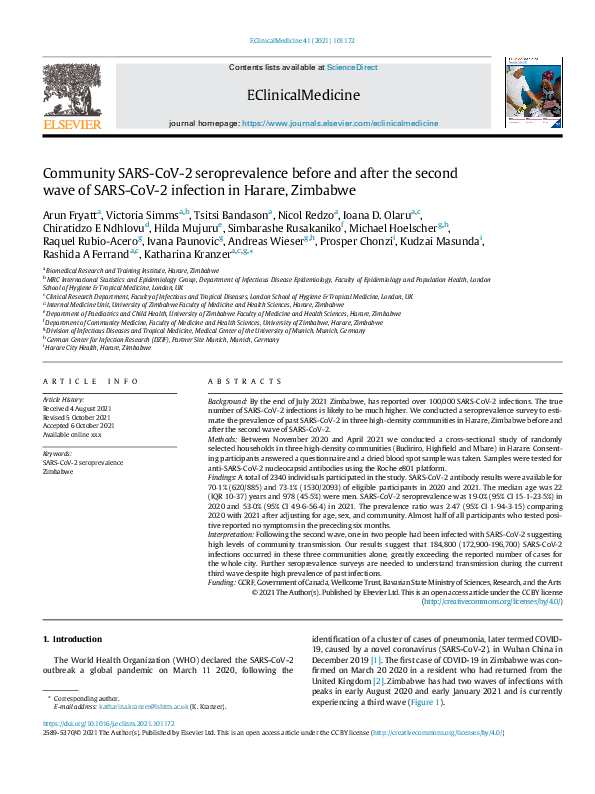 (PDF) Community SARS-CoV-2 seroprevalence before and after the second ...