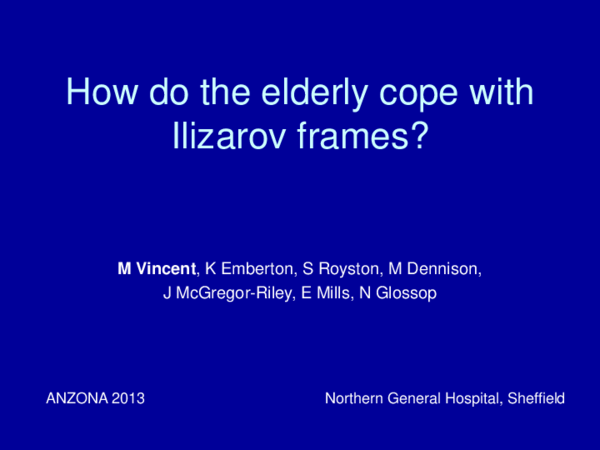 (PDF) How Do the Elderly Cope with Ilizarov Frames