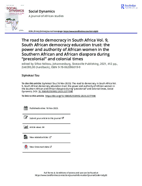 (PDF) The road to democracy in South Africa Vol. 9, South African ...