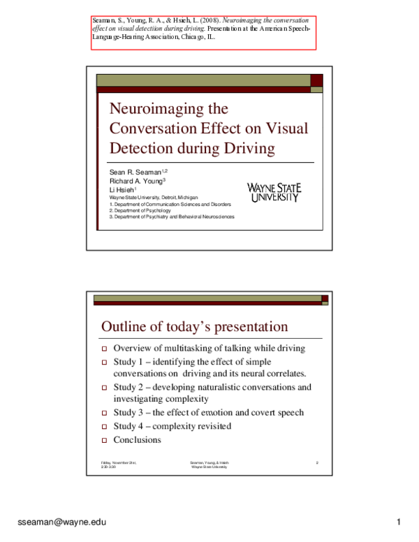 (PDF) Neuroimaging the Conversation Effect on Visual Detection - FINAL ...