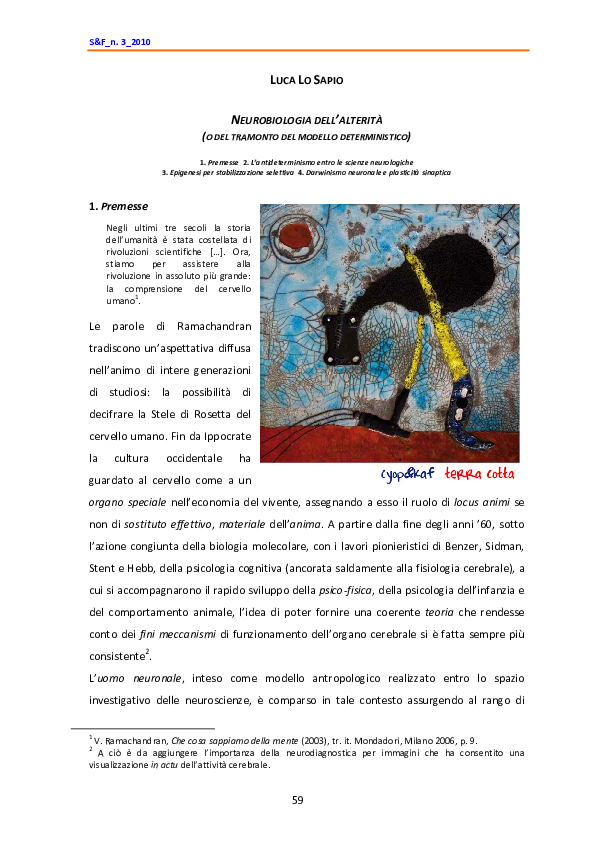 (PDF) Neurobiologia dell'alterità (o del tramonto del modello ...