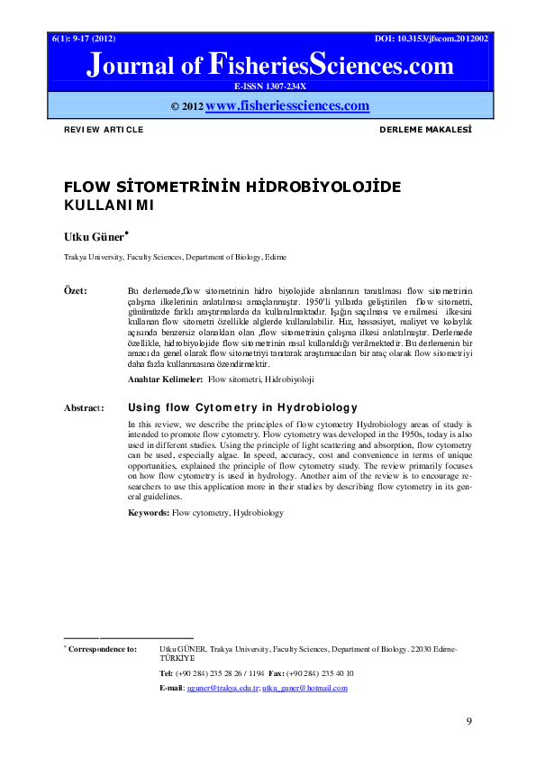 (PDF) Using flow cytometry in hydrobiology