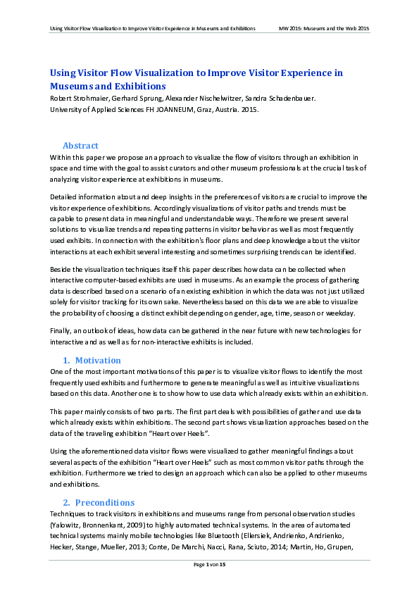(PDF) Using Visitor Flow Visualization to Improve Visitor Experience in Museums and Exhibitions ...