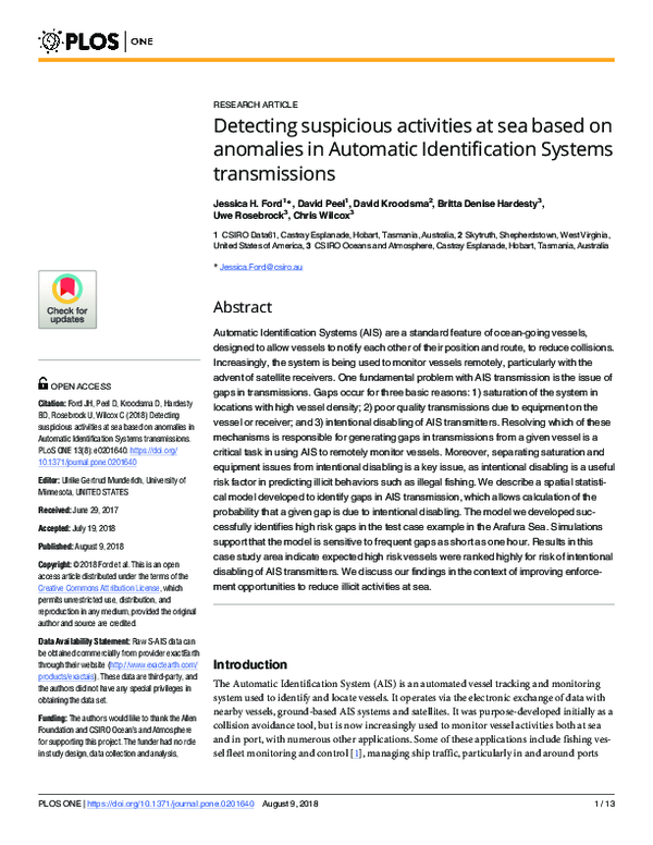 (PDF) Detecting suspicious activities at sea based on anomalies in ...