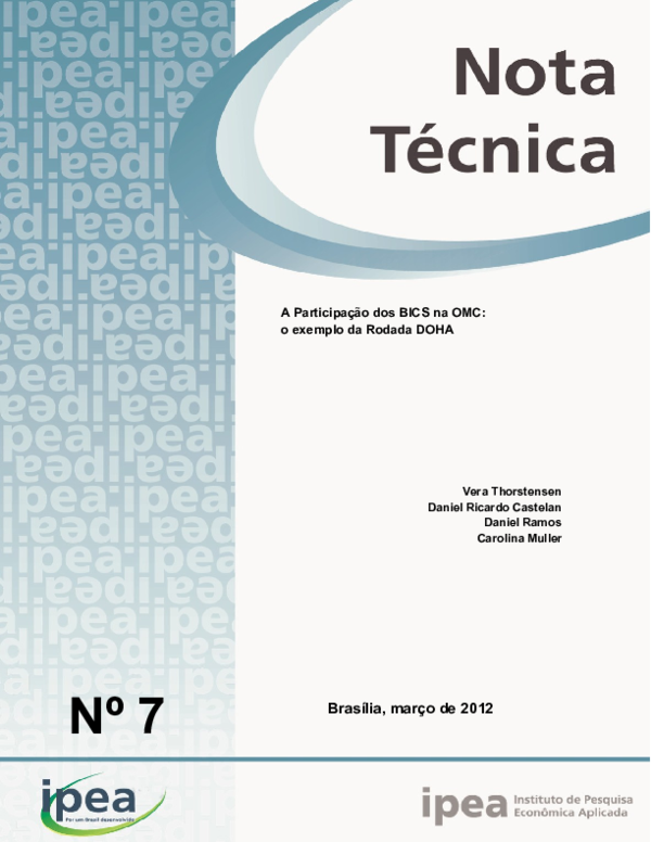 (PDF) A Participação dos BICS na OMC : o exemplo da Rodada DOHA ...