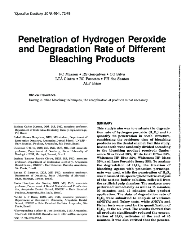 (PDF) Penetration of Hydrogen Peroxide and Degradation Rate of ...