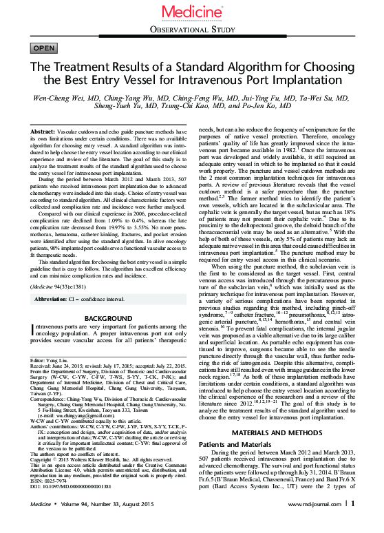 (PDF) The Treatment Results of a Standard Algorithm for Choosing the ...