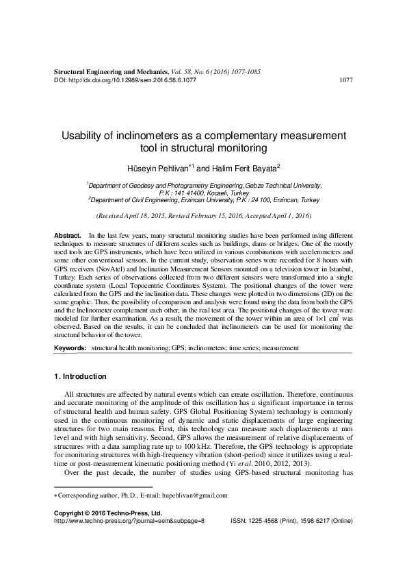(PDF) Usability of inclinometers as a complementary measurement tool in ...