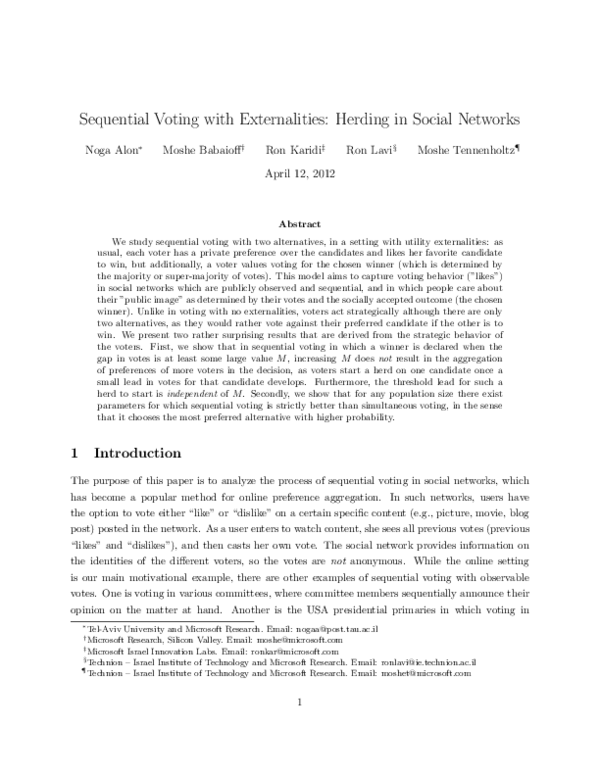 (PDF) Sequential voting with externalities