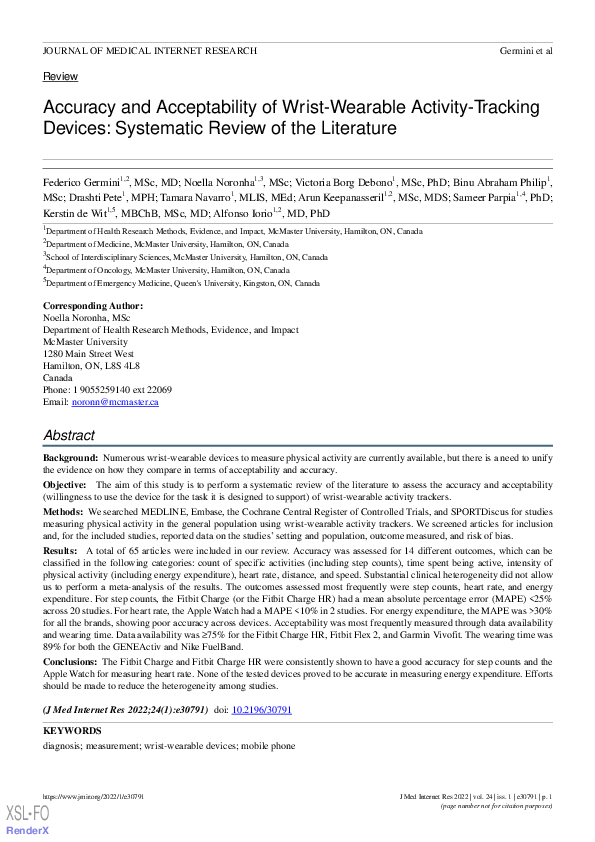 (PDF) Accuracy and Acceptability of Wrist-Wearable Activity-Tracking ...
