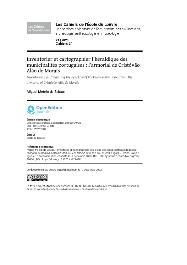 (PDF) Inventorier et cartographier l'héraldique des municipalités ...