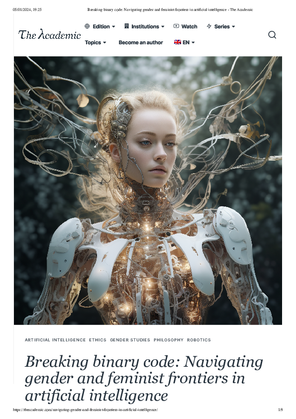 Pdf Breaking Binary Code Navigating Gender And Feminist Frontiers In Artificial Intelligence