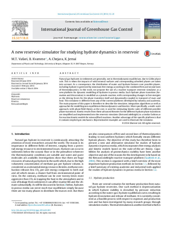 (PDF) A new reservoir simulator for studying hydrate dynamics in ...