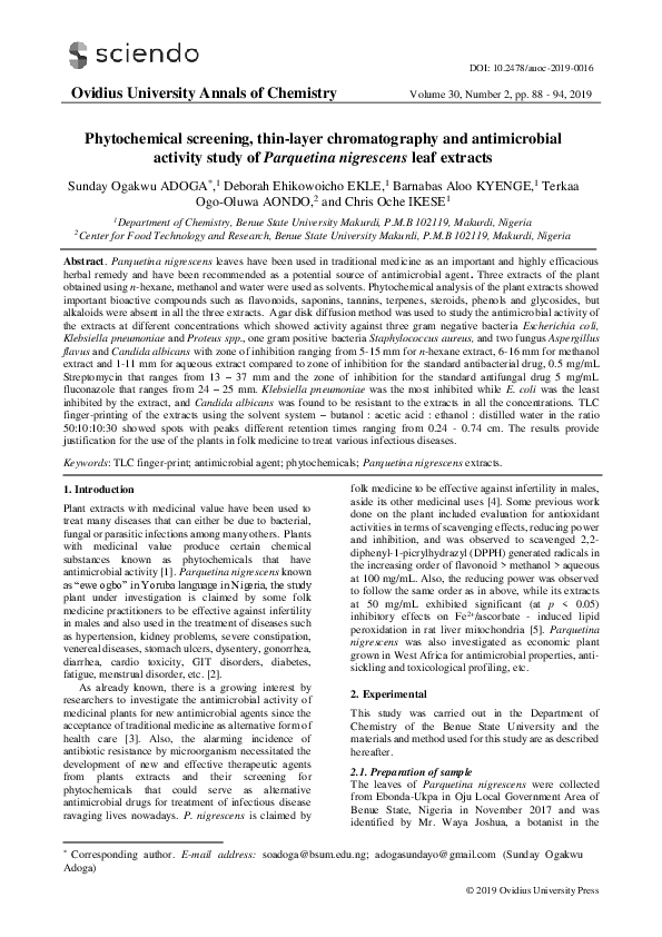 (PDF) Phytochemical screening, thin-layer chromatography and antimicrobial activity study of ...