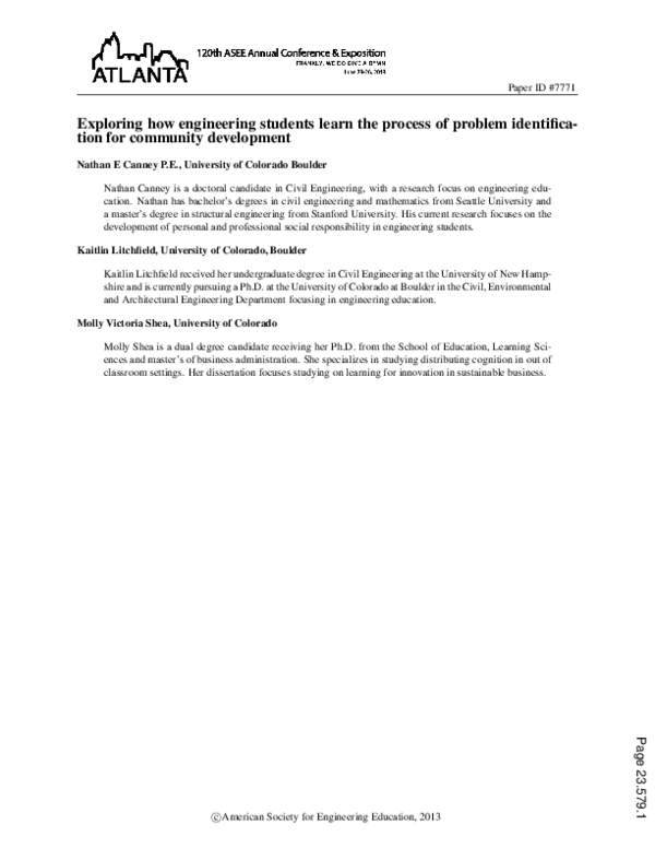 (PDF) Exploring how engineering students learn the process of problem ...