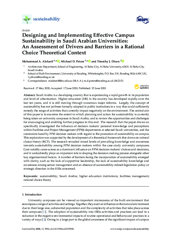 (PDF) Designing and Implementing Effective Campus Sustainability in Saudi Arabian Universities ...