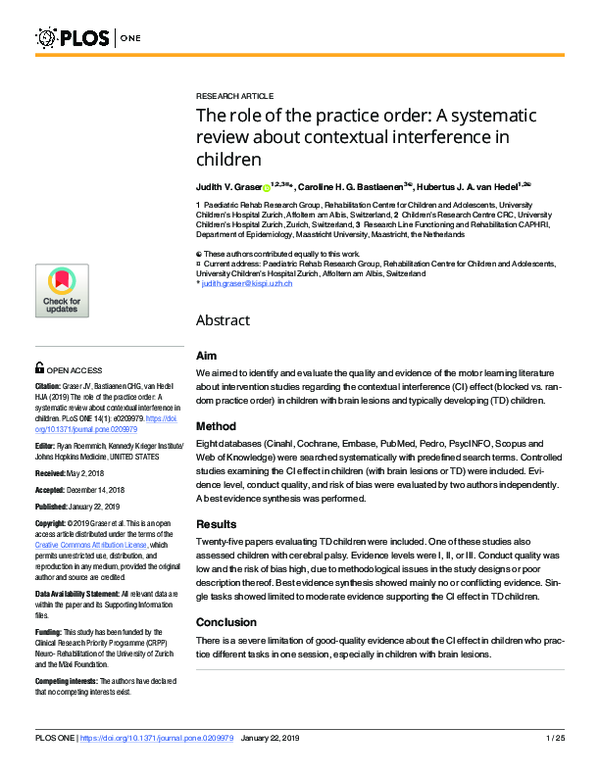 (PDF) Contextual Interference in Children's Motor Learning