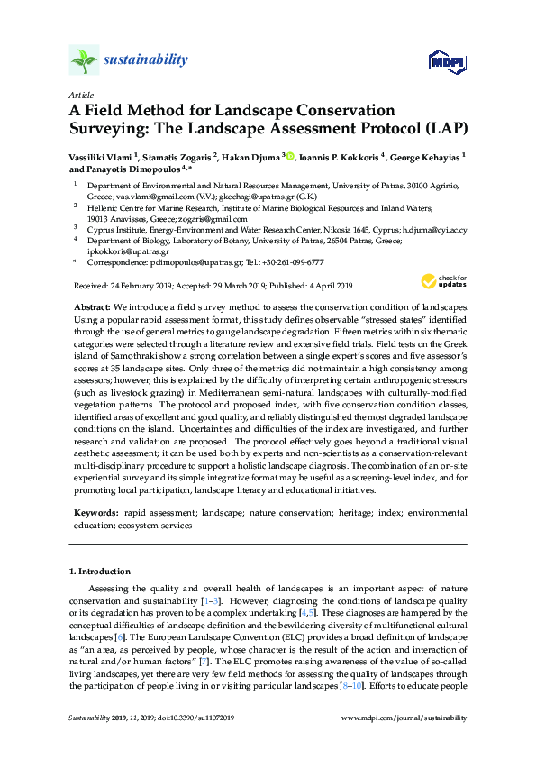 (PDF) A Field Method for Landscape Conservation Surveying: The ...