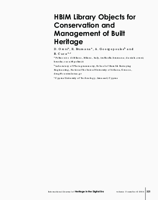(PDF) HBIM Library Objects for Conservation and Management of Built ...