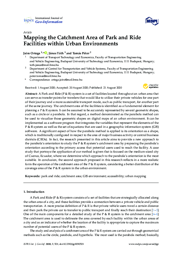 (PDF) Mapping the Catchment Area of Park and Ride Facilities within ...
