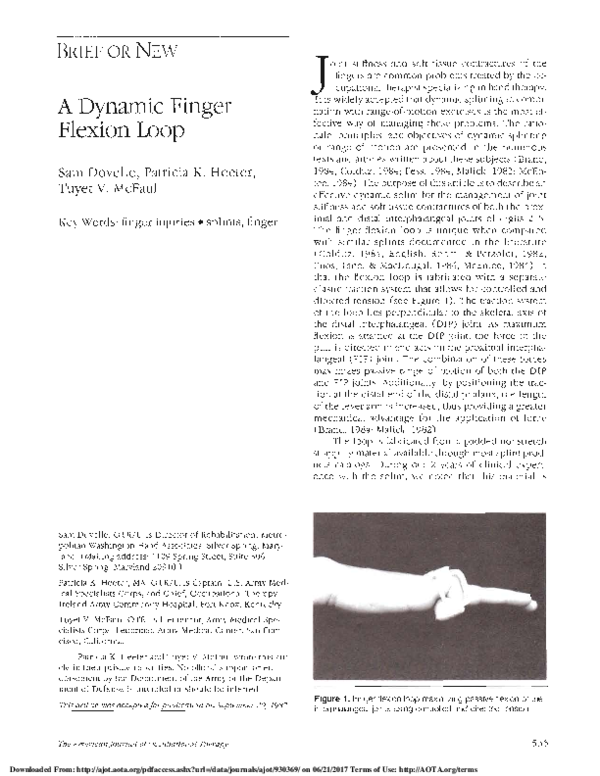 (PDF) A Dynamic Finger Flexion Loop