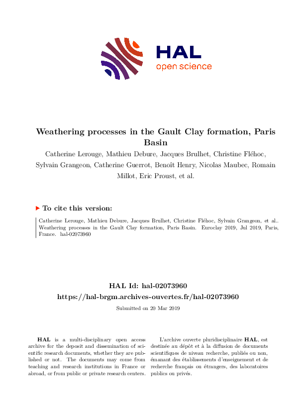 (PDF) Weathering processes in the Gault Clay formation, Paris Basin ...
