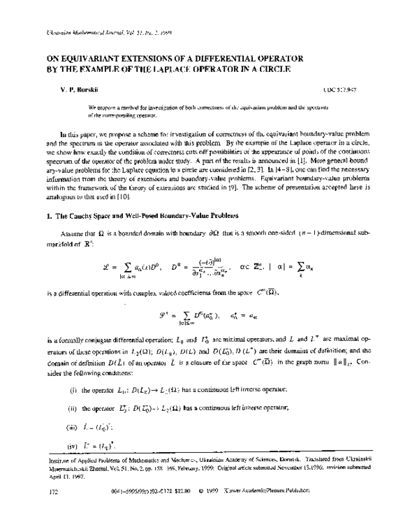 (PDF) On equivariant extensions of a differential operator by the example of the Laplace ...