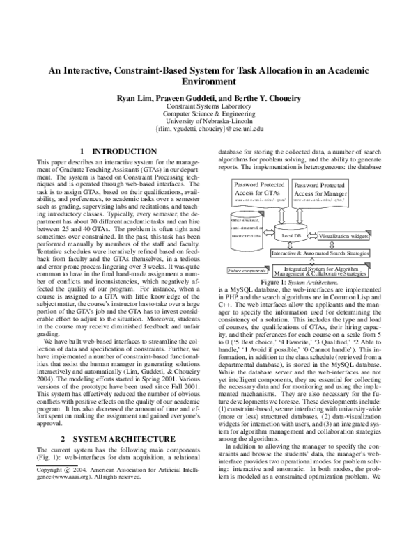 (PDF) Constraint-Based Task Allocation System for GTAs