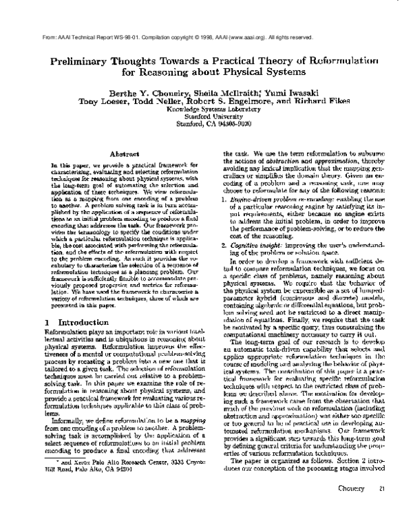 (PDF) Towards a practical theory of reformulation for reasoning about ...