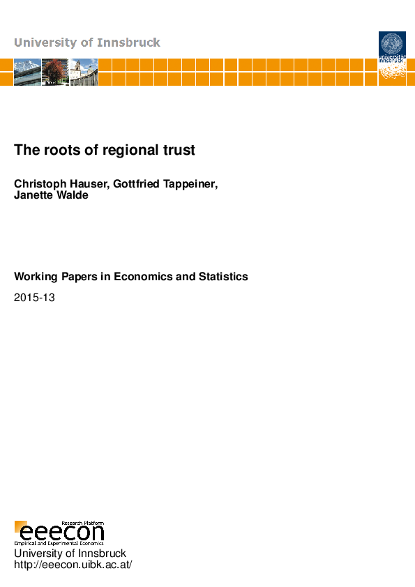 (PDF) The Roots of Regional Trust