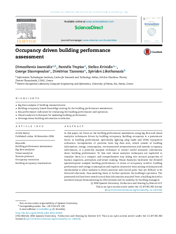 (PDF) Occupancy driven building performance assessment