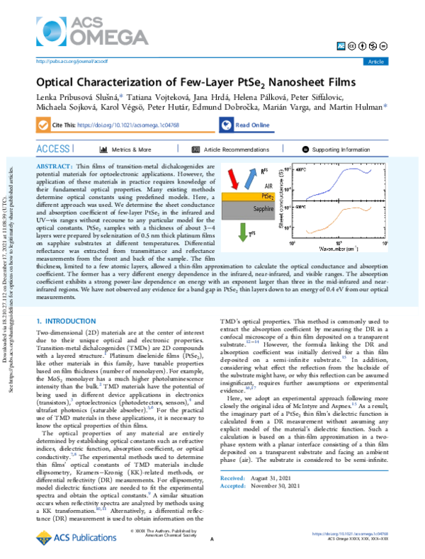 (PDF) Optical Properties of Few-Layer PtSe2 Films