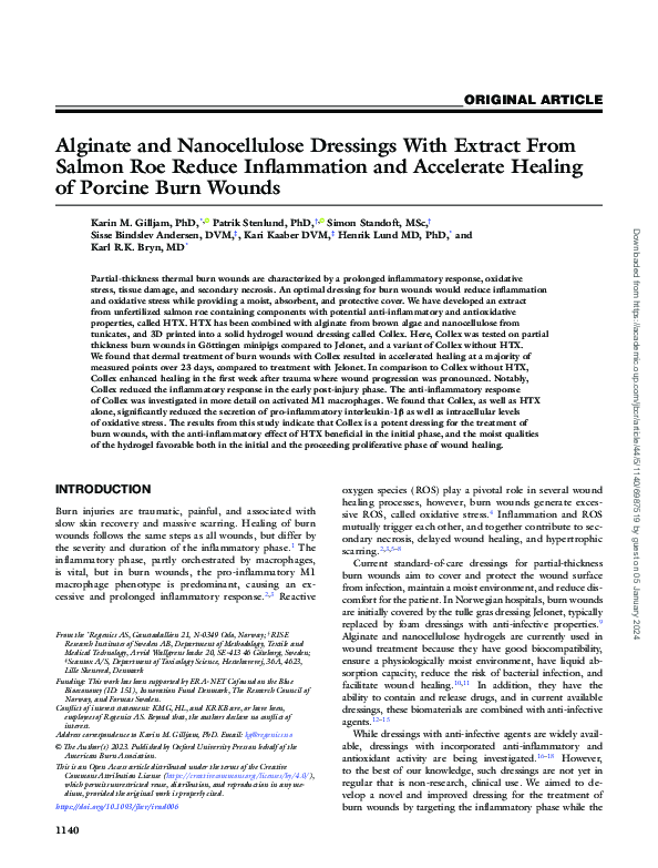 (PDF) Alginate and Nanocellulose Dressings With Extract From Salmon Roe ...